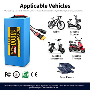 H HAILONG 36V 10AH 48V 20AH Lithium Battery/36V Ebike Battery, Ebike Battery 36V 10AH with 2A Charger, T-Plug, XT60 Connector and 20A BMS for 250W 350W 500W Ebike Battery/Ebike Kit(36V 10ah)