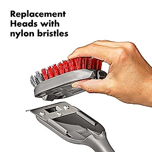 OXO Good Grips Nylon Cold Cleaning Grill Brush, 2Cold Replacement Heads, Red