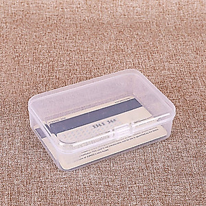 6 Pcs Clear Plastic Storage Containers Small Rectangle Bead Storage Box Case with Hinged Lid for ID Card, Business Card, Jewelry, Pills, and Other Small Items