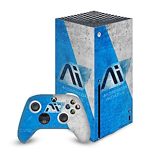 Head Case Designs Officially Licensed EA Bioware Mass Effect Initiative Distressed Andromeda Graphics Vinyl Sticker Gaming Skin Decal Cover Compatible With Xbox Series X Console and Controller Bundle