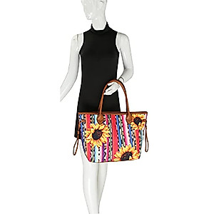 Sunflower Handbag 3 Piece Set Tote, Clutch, and Wallet - LPR0361W - MT