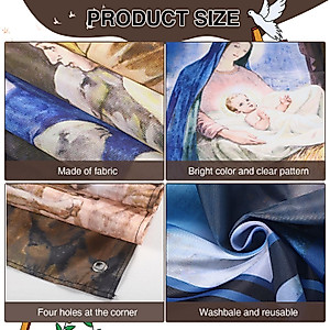 Tatuo Christmas Decoration Christmas Religious Backdrop Holy Nativity Photography Background Christmas Photography Background for Winter Xmas Outdoor Indoor Church Medieval Party Supplies, 73 x 43 In