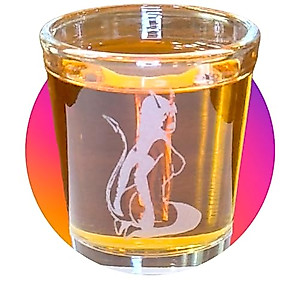 Hip Flask Plus 2oz Sexy Demon Succubus Shot glass