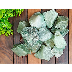 Crocon 1/4 LB Green Jade Rough Bulk Natural Stone Raw Gemstone Tumbling Cabbing Polishing Gem Mining Chakra Balancing Reiki and Crystal Healing Good Luck Home Office Decor
