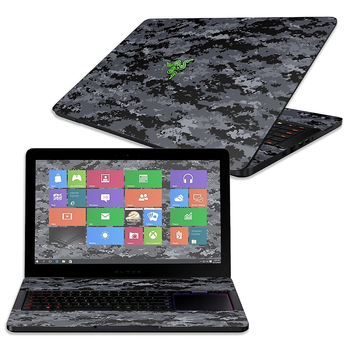 MightySkins Skin Compatible with Razer Blade Pro 17" - Digital Camo | Protective, Durable, and Unique Vinyl Decal wrap Cover | Easy to Apply, Remove, and Change Styles | Made in The USA