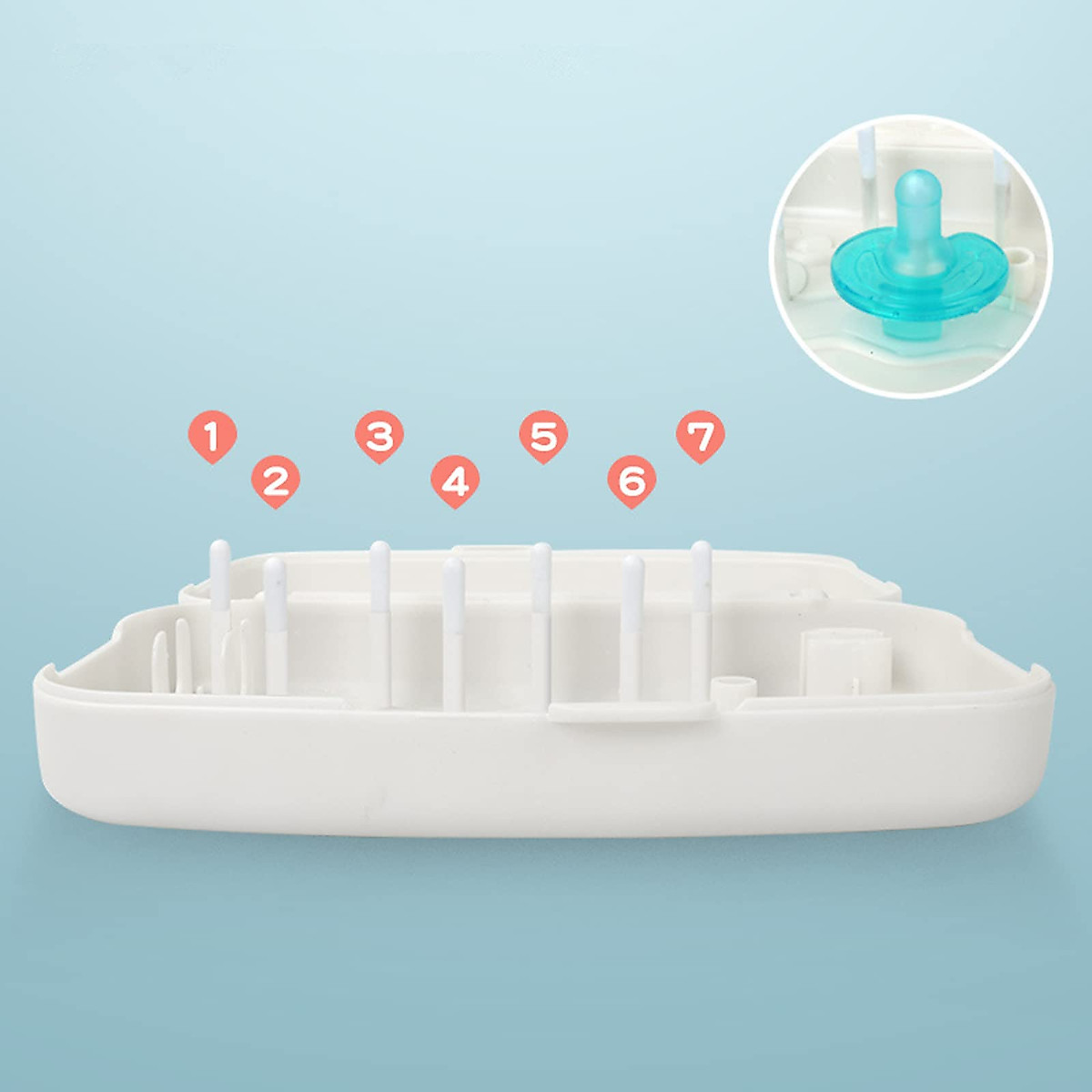 naosummy Baby Travel Baby Bottle Drying Rack with Bottle Brush for Home Travel Camping