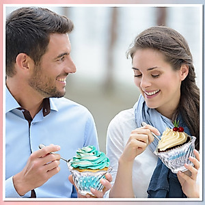 Rtteri 30 Pack Plastic Dessert Cups 6 oz Clear Ice Cream Sundae Tasting Bowls, Mini Round Swirl Tulip Shape Party Buffet Serving Cups for Yogurt Salad Appetizer Chocolate Candy Parfait Fruit