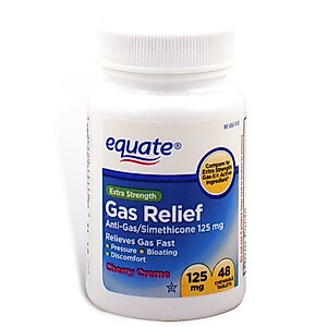 Equate - Gas Relief, Extra Strength, Simethicone 125 mg, 48 Chewable Tablets, Compare to Gas-X
