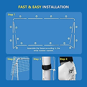F2C Soccer Net 12 x 6 Soccer Goal for Backyard, Steel Frame for Kids, Adult Portable Shooting Training Aid with Carry Bag,Ground Stakes Waterproof