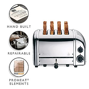 Dualit Classic NewGen Toaster, 4-Slice, Chrome