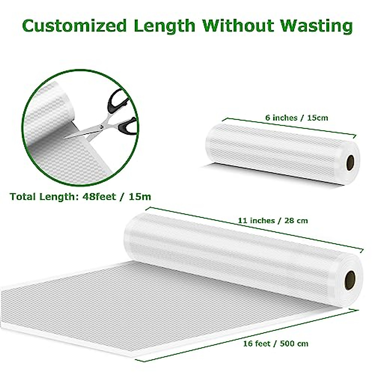Vacuum Sealer Bags for Food Saver Vacuum Sealer Bags Rolls 6 x 16, 6 x 16, 11 x 16 3 Pack Vacuum Seal Bags for Food Fit Food Saver Vacuum Sealer Sous Vide Bags Seal a Meal Bags
