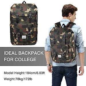 VASCHY Backpack for Men, Fashion Water-resistant Rucksack College Backpack Camouflage