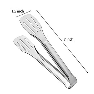 Serving Tongs Kitchen Tongs,Buffet Tongs, Stainless Steel Food Tong Serving Tong,small tongs 6 Pack (7 Inch)