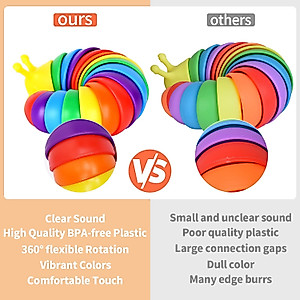 Sensory Fidget Toys for Kids and Adults, Slug Sensory Toys for Autistic Children Baby & Toddler Bluey Toys, Slinky Fidget Toys Adults Fidgets for Classroom Toys for 1 Year Old Toddler Toys Age 1-2 1-3