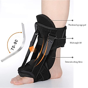FIAYIGIL Plantar Fasciitis Night Splint, Foot Drop Orthosis Adjustable Elastic Sole Night Splint Ankle Fixation Effective Relief from Achilles Tendonitis, Heel and Ankle Pain