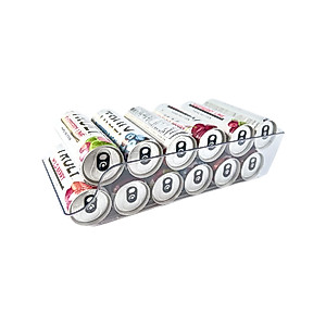 Joyful Haus Skinny Can Organizer for Refrigerator, Hard Seltzer, Energy Drinks, Soda Pop Container, Refrigerator and Freezer Beverage Holder, Dispenser Bin - holds up to 12 tall and slim skinny cans