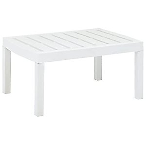 ZQQLVOO Patio Side Table Weather Resistant Plastic Tea Table Outdoor Coffee Bistro Table for Garden Balcony Yard Porch Patio Lawn 30.7"x21.7"x15"