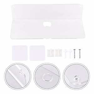 Cabilock Clear Acrylic Floating Wall Shelf Wall Mounted Storage Shelf for Figures Collections Plant Photo in Bathroom Kitchen Office