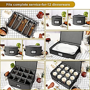 Homelux Theory Mug Storage Box with Dividers | 16"x12.5"x6" ULTRA THICK HARDSHELL ALL SURFACES & COVER | Cup Storage| Stackable storage with 12 compartments | Cup Storage Organizer with handles