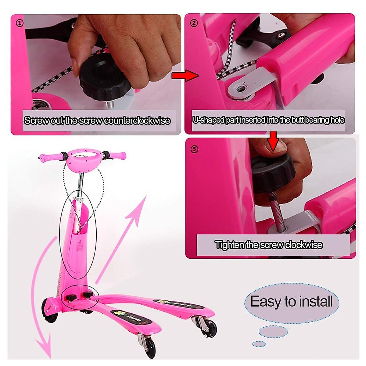 SZNWJ ygqtbc Flicker Scooter Perfect for Children Aged 2+,LED Light-Up Wheels Foldable Adjustable Kick Scooter Aluminum Outdoor use (Color : Green)