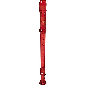 Canto One-Piece Translucent Soprano Recorder with Baroque Fingering Transparent Red