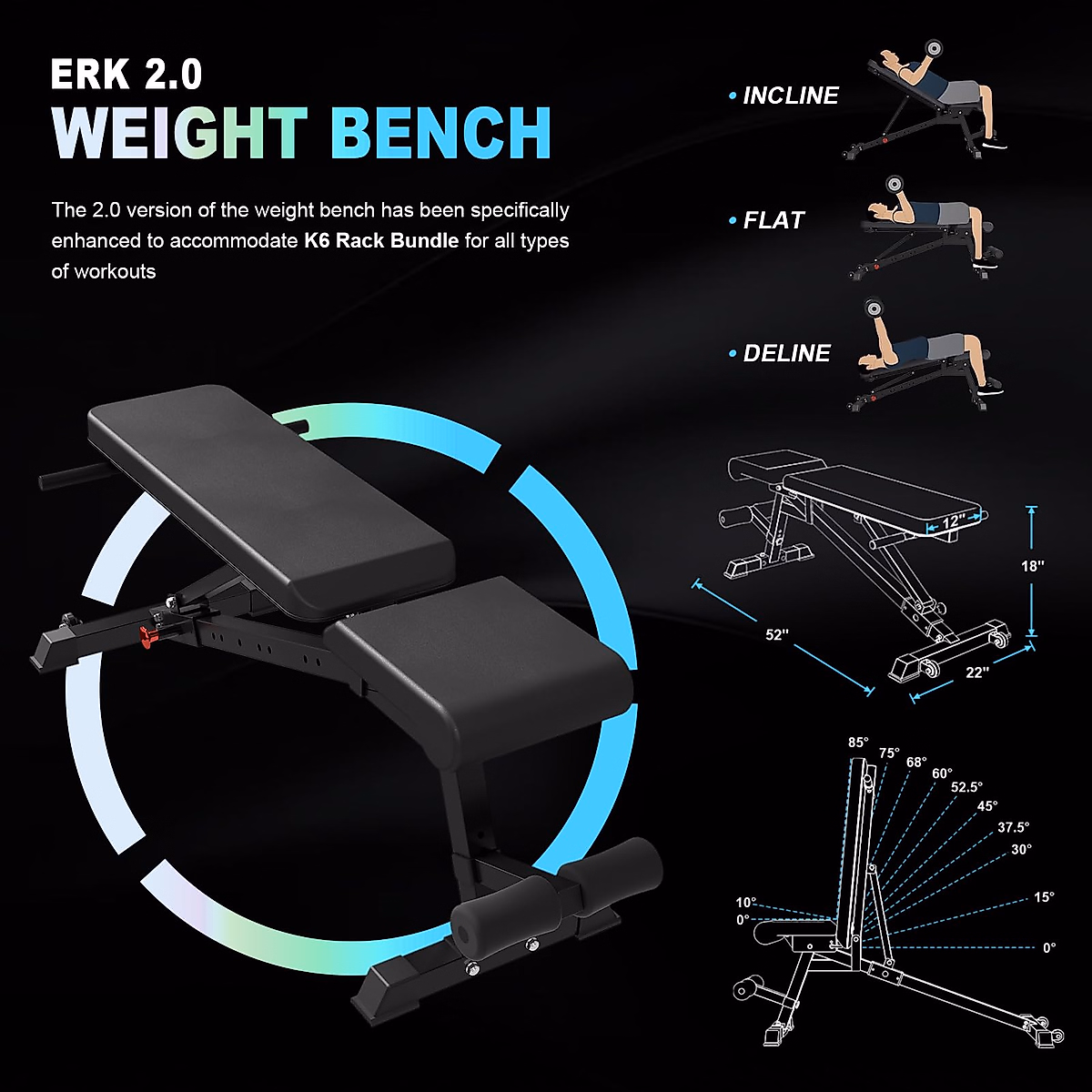 ER KANG Power Cage, 1200LBS Power Rack with LAT Pulldown, Multi-Function Squat Cage with Olympic Plates&Barbell, Weight Cage for Home Gym with Training Attachment, Blue