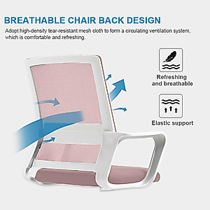 XUEGW Computer Desk Chair, Office Chair with Flip-up Armrests Mesh Chair with Flip-up Armrests Mesh Chair for Home and Office…