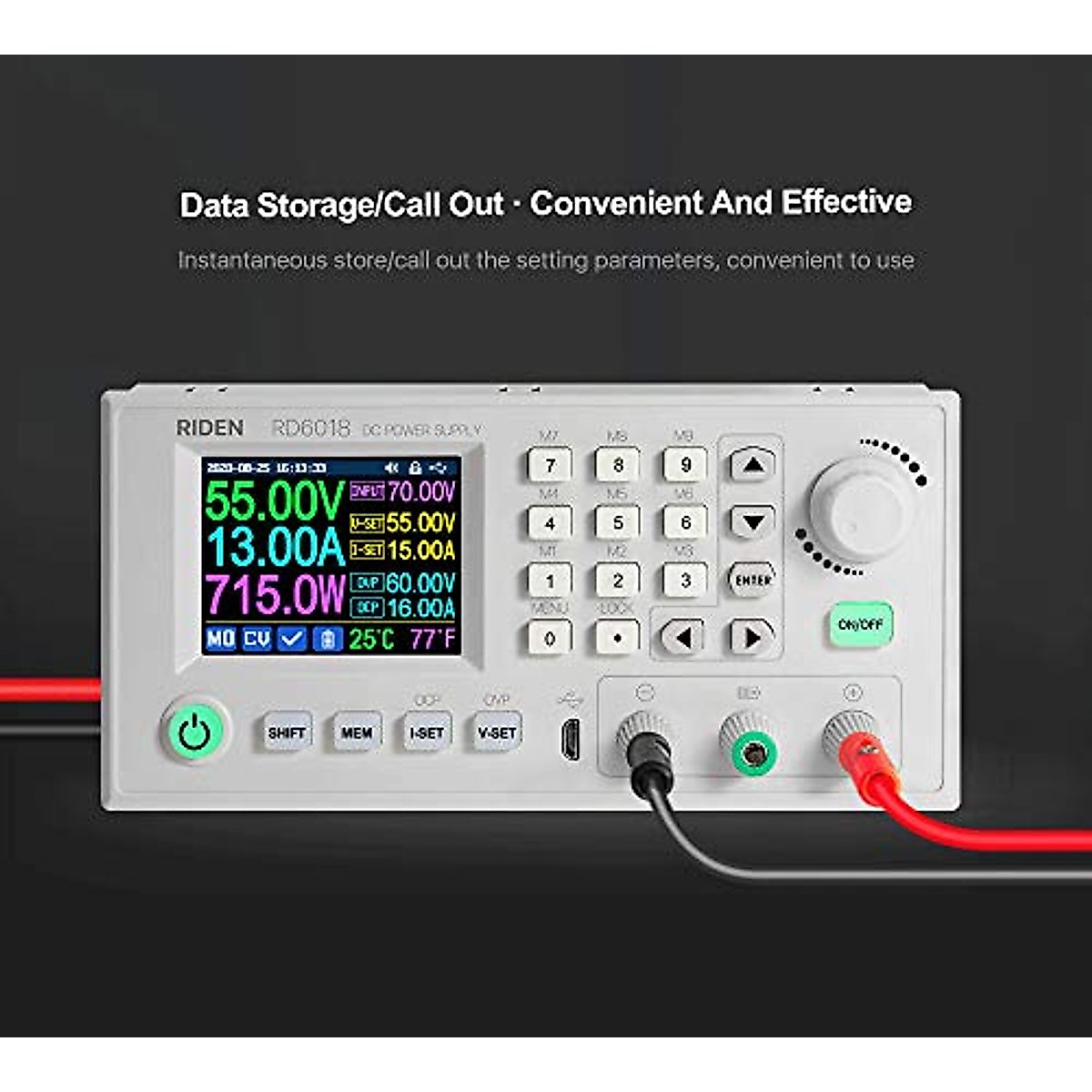 RD RD6018 DC Power Supply Variable Adjustable Lab Bench Power Supply Buck Converter Step Down Switching Regulated 4-Digital LCD Display 60V 12-18A 800W