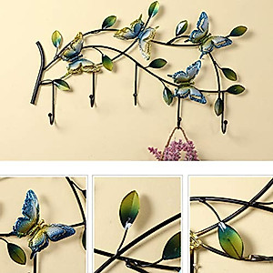 Modern Wrought Iron Coat Rack Hooks Wall Mounted Butterfly, Metal Hanging Hooks Decorative Coat Hook Rail/Hanger for Entryway, Bedroom, Mudroom, Hats, Towel Holder GXFC Shop