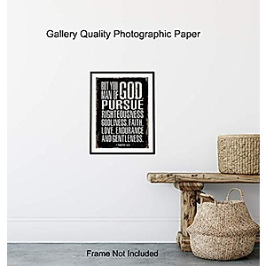 Christian Gifts for Men - Religious Gifts for Men - Catholic Gifts for Men - Religious Wall Decor - Masculine Christianity - God Wall Decor - 1&2 Timothy - Scripture Bible Verse Wall Art Decorations