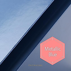 PACKHOME Gift Box 11x7.8x2.3 Inches, Gift Box with Lid, Sturdy Shirt Box with Magnetic Lid for Wrapping Gifts (Glossy Metallic Blue)