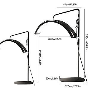 CJSGY Lash Light, LED Floor Lamp, Lash Light for Lash Extensions, Floor Lamp for Reading, Lash Lamp, Adjustable Standing Lamp with Remote, Eyelash Light, LED Half Moon Lash Light,Black