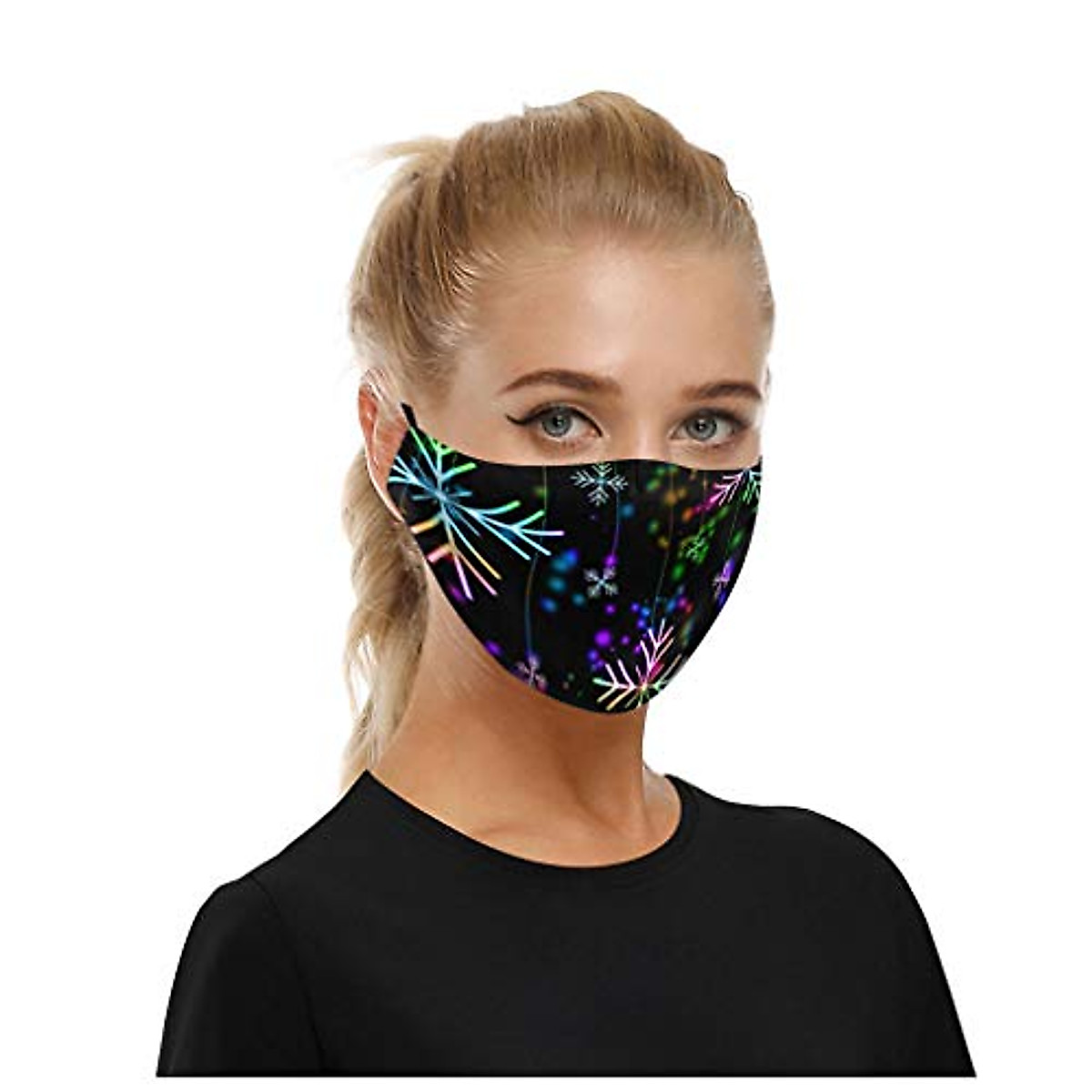 PENATE 4PCS Adult Children Washable Christmas Prints Facemasks Family Set -Filter Can Be Placed-Ship from U.S.