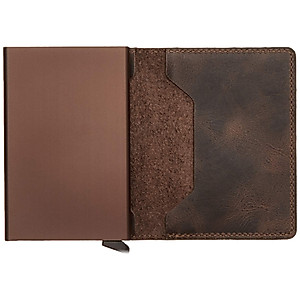 Secrid - Slim Wallet Genuine Vintage Leather RFID Safe Card Case for max 12 Cards (Chocolate) (Chocolate)