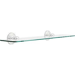 Franklin Brass Jamestown 24 inch Glass Shelf, Polished Chrome, Bathroom Accessories, 9065PC