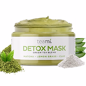 Teami Detox Face Mask for Hydraiting, Moisturizing & Purifying, Blackhead Remover Green Tea Deep Cleanse Mask reduces Acne & oil, Pore Minimizer Clay Mask for All Skin Types, Stick Mask Alternative