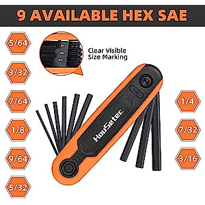 Allen Wrenches Sets - 17Pcs Hex Keys Set Metric & Standard SAE Folding Allen Key Set | 2 Pack Portable Small Allen Wrenches Sets for Hex Head Socket Screw, Hex Set, Unique Tool Gifts For Men Women