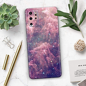 DesignSkinz Vibrant Sparkly Pink Nebula Protective Vinyl Decal Wrap Skin Cover Compatible with The Samsung Galaxy S20 (Screen Trim & Back Glass Skin)
