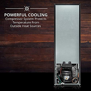 Ivation 12 Bottle Compressor Wine Cooler Refrigerator w/Lock | Large Freestanding Wine Cellar For Red, White, Champagne or Sparkling Wine | 41f-64f Digital Temperature Control Fridge Glass Door Black