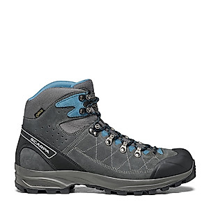 SCARPA Men's Kailash Trek GTX Waterproof Gore-Tex Lightweight Boots for Backpacking and Hiking - Shark Grey/Lake Blue - 7.5-8