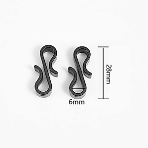 Teensery 100 Pcs Plastic S Shaped Hook Multi-Purpose Mini Hooks for Home Kitchen Bathroom Garden Shop Outdoor, Black