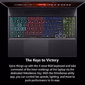 Acer Nitro 16 Gaming Laptop | Intel i5-13500H | NVIDIA GeForce RTX 4050 Laptop GPU | 16" 2560 x 1600 165Hz IPS G-SYNC Display | 8GB DDR5 | 512GB Gen 4 SSD | Wi-Fi 6 | RGB Backlit KB | AN16-51-56VR