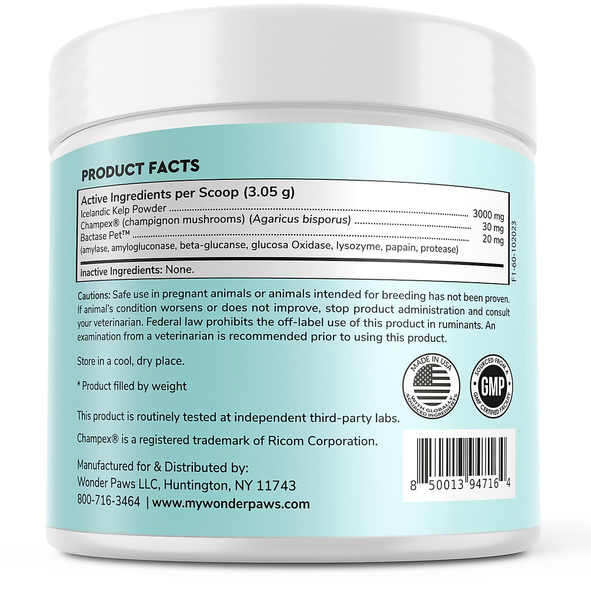 Wonder Paws Dental Powder for Dogs – Teeth Cleaning & Dental Care Made Easy – Removes Plaque, Tarter, Stains & Freshens Breath – Plaque & Tartar Remover for Dogs of All Ages – 60 Scoops