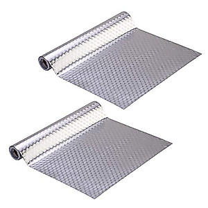 Kitchen Oil Proof Waterproof Sticker Aluminum Foil, Self Adhesive Backsplash Wallpaper, Removable Protective Film for Wall Stove Cabinet Countertop Drawer Liner (2 Roll, Each 117 x 11.7") (30ml)