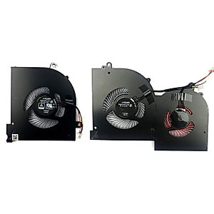 CPU Gpu Cooling Fan Pair Fans Replacement for MSI GS65VR GS65 Laptop MS-16Q2 16Q2-CPU-CW 16Q2-GPU-CW Series