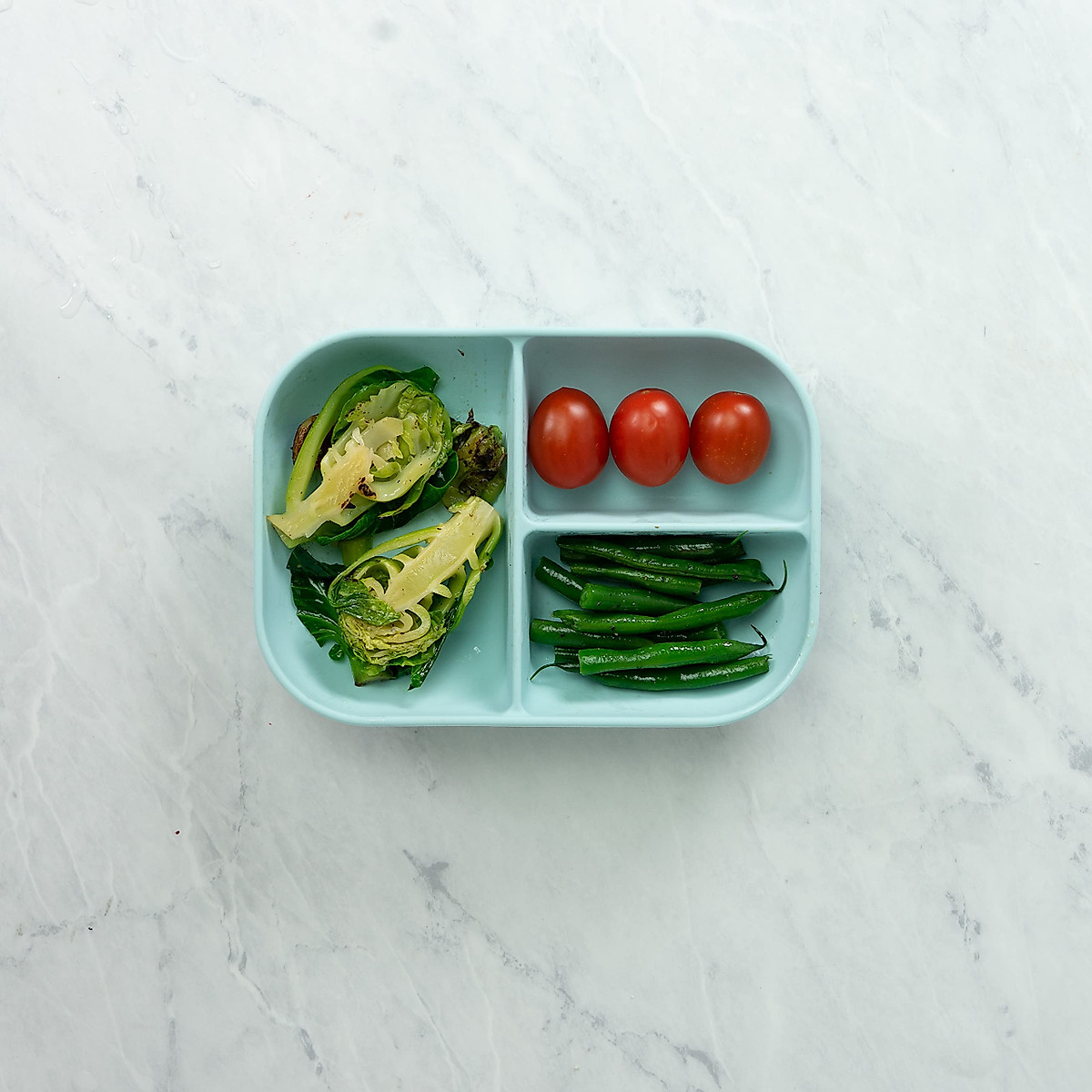 BEABA Silicone Suction Plates for Baby, Made with High Grade Food Safe Silicone, Soft Durable Toddler Dishes, Baby Plates with Suction Bottom, Rain