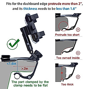 wipalor 2021 Upgraded Car Phone Holder Mount for Dashboard, 1200° Rotating Cell Phone Holder for Car, Universal Big Clamp Car Phone Mount Compatible with iPhone, Samsung, Moto and More