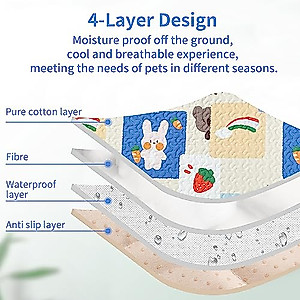 Dog Playpen Mat Crate Mat Puppy Pads, Lovely Dog Crate Pad, Anti-Slip Bottom,[PLAYPEN NOT Included !!!] Waterproof Reusable Whelping Playpen Crate Reusable Washable Pet Mattress Pads Pet Training Pads