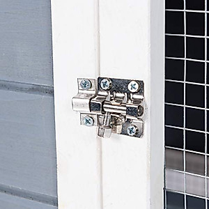 Good Life Two Floors 62" Wooden Outdoor Indoor Roof Waterproof Bunny Hutch Rabbit Cage Guinea Pig Coop PET House for Small to Medium Animals with Stairs and Cleaning Tray PET537