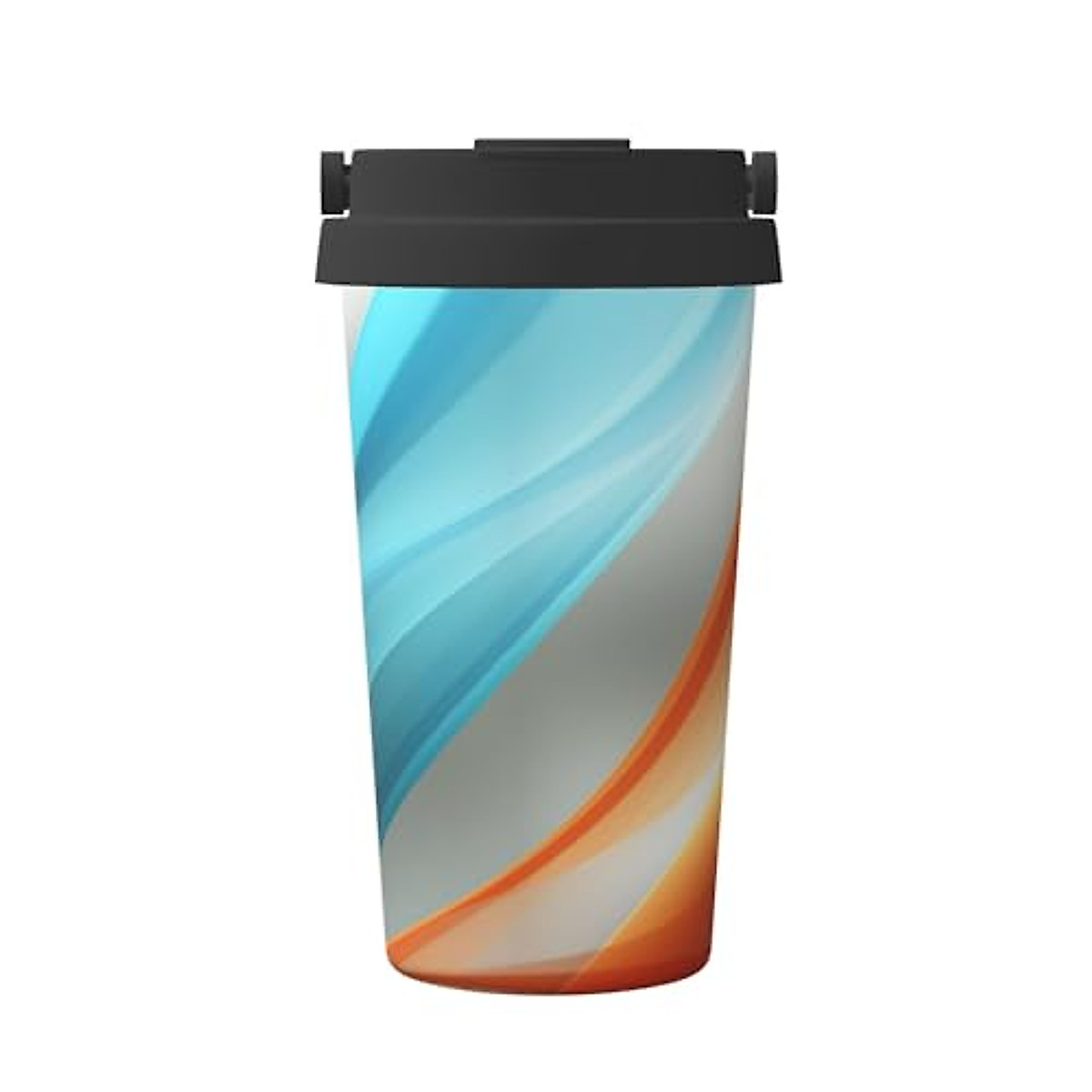 WANGXUEE Abstract Circle Swirl Print 500ml Stainless Steel Travel Tumbler Double Wall Vacuum Insulated Coffee Mug
